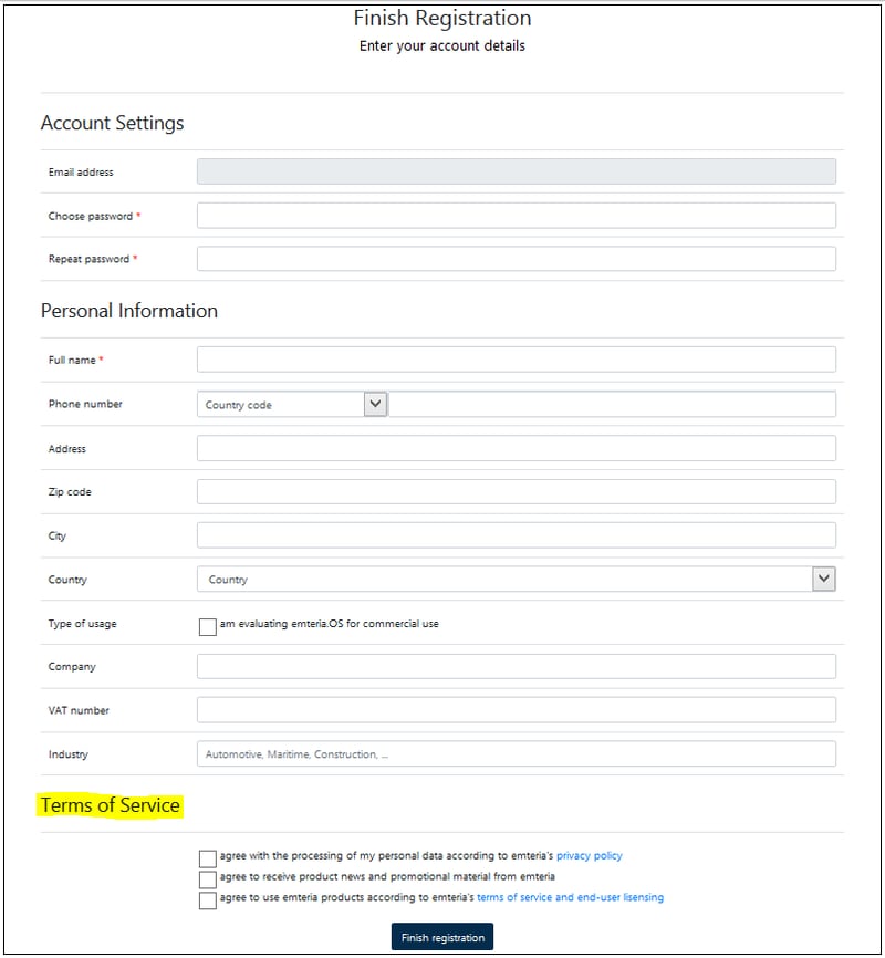 How to register for a new account